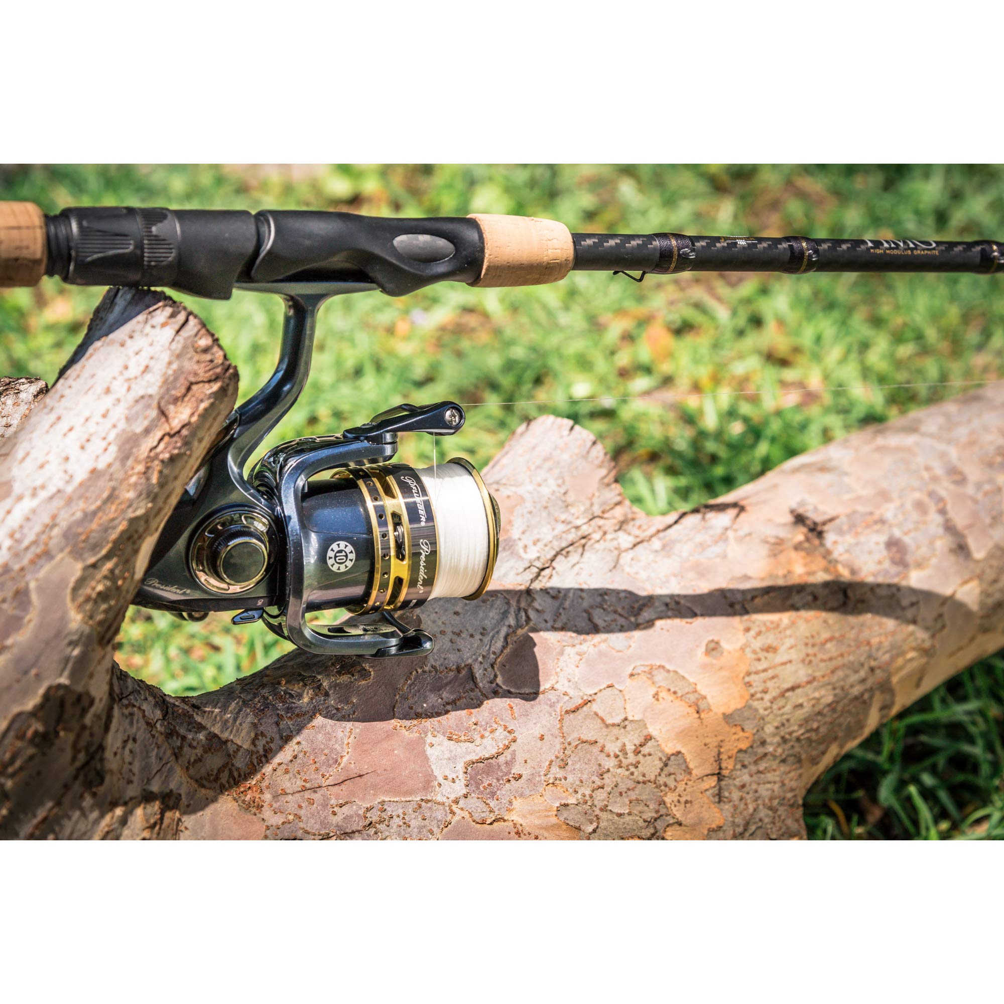 Pflueger President Spinning Reel, Size 30 Fishing Reel, Right/Left Handle Position, Graphite Body and Rotor, Corrosion-Resistant, Aluminum Spool, Front drag System