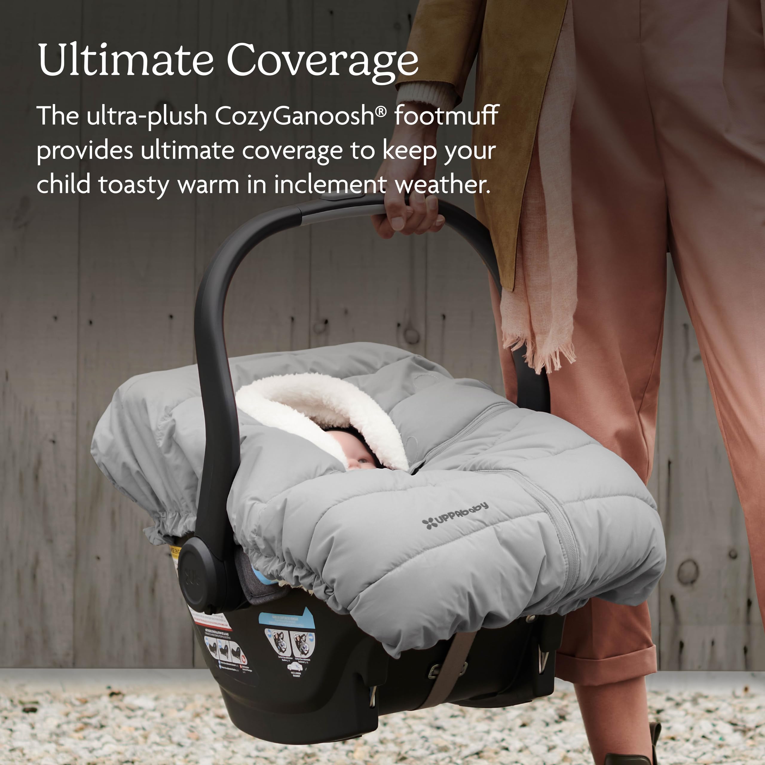 UPPAbaby CozyGanoosh Footmuff/Easily Attaches to Strollers + RumbleSeat/Ultra-Plush, Weather-Proof/Charcoal