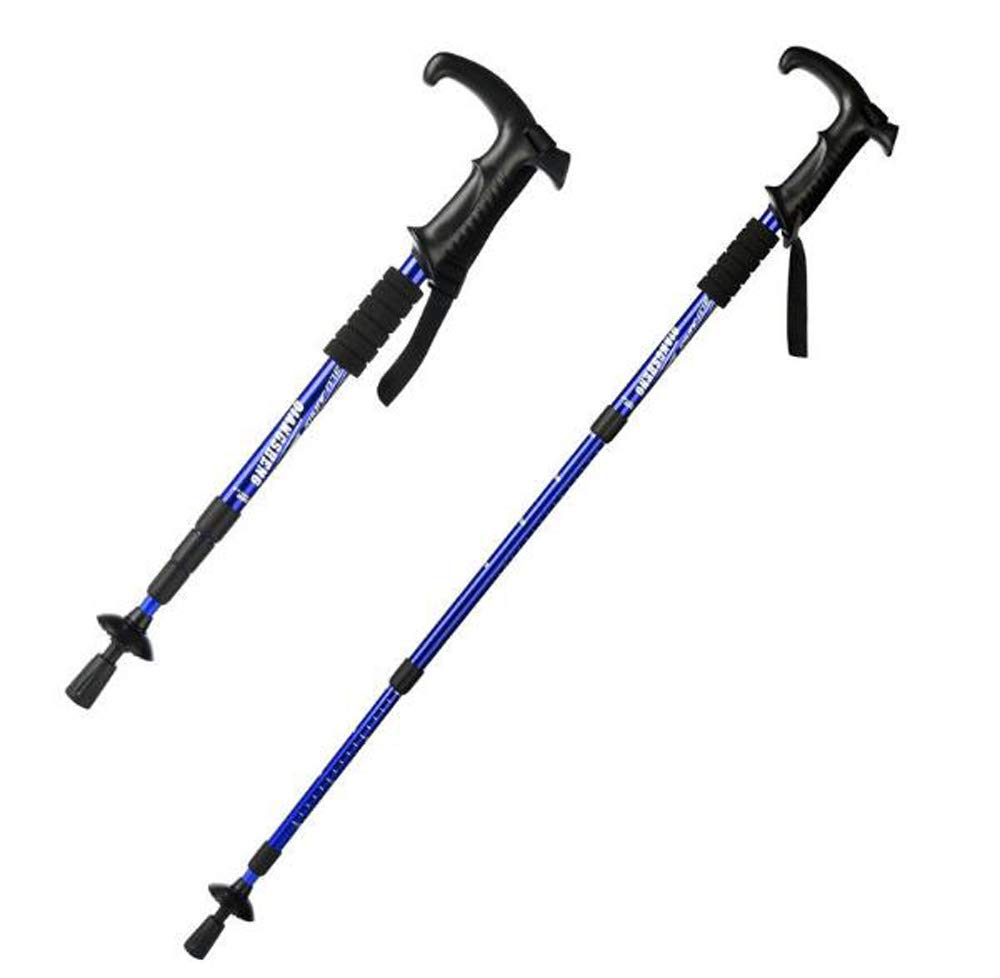 sontakukou T-Handle Adjustable Collapsible Hiking/Walking/Trekking Poles Anti-Shock Sticks Walking Sticks Color Random