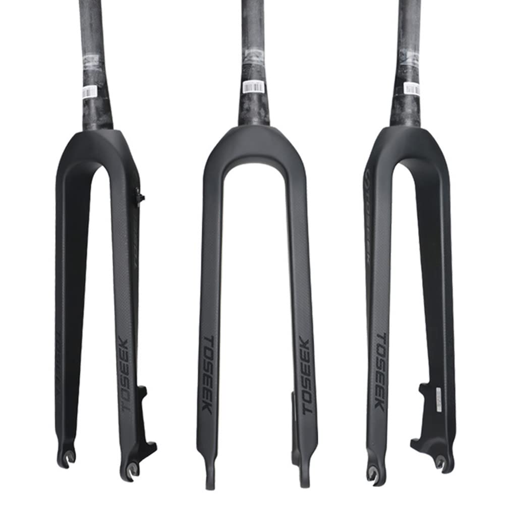 TOSEEK Mountain Bicycle Carbon Fiber Front Fork for 26/27.5/29" Wheel MTB Fork 160mm Disc Brake Rigid Tapered Tube Bike Fork