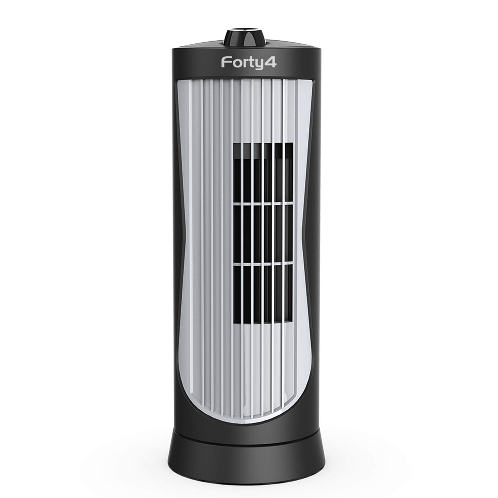 Small Tower Fan, 13 inch Electric Oscillating Desk Fan, 2 Settings, Equipped with Turbine Technology, Compact, Personal Rotating Standing Fan for Office Tabletop Home Nightstand
