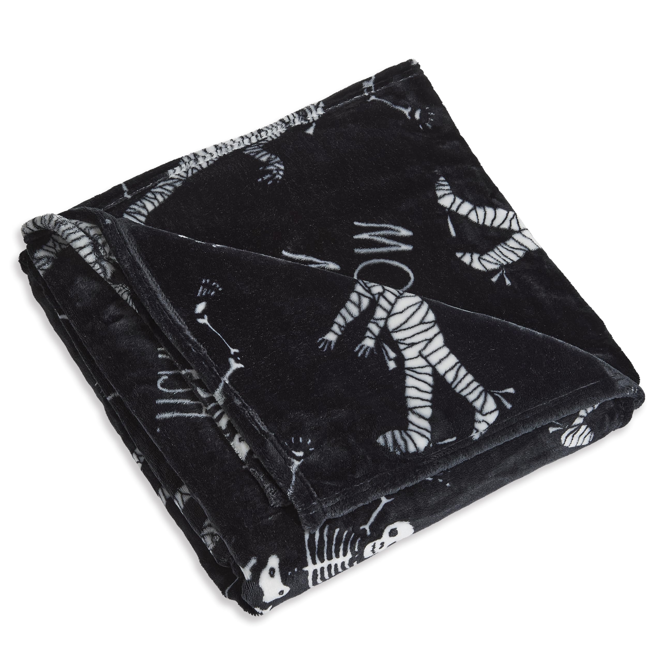 Rae Dunn Throw Blanket- Soft, Decorative Blankets for Bed or Couch, Cozy Throws for Sofa, Soft Plush Throw Embroidered Ghost Pumpkins, 50 inches x 70 inches
