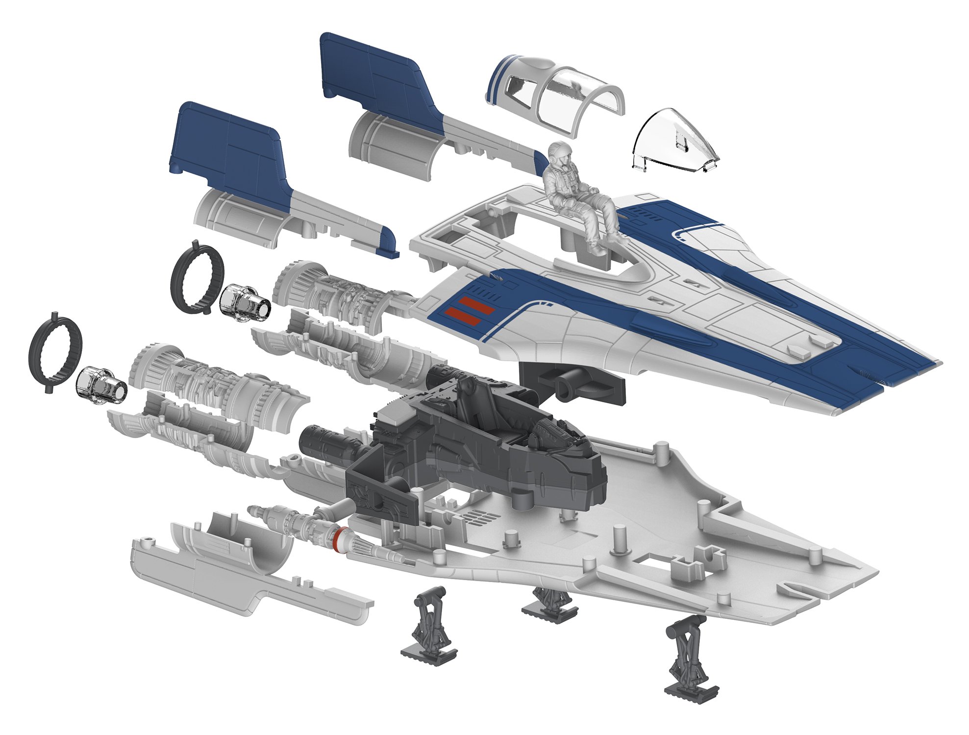 Revell Snaptite Build and Play Star Wars: The Last Jedi! Resistance A-wing Fighter
