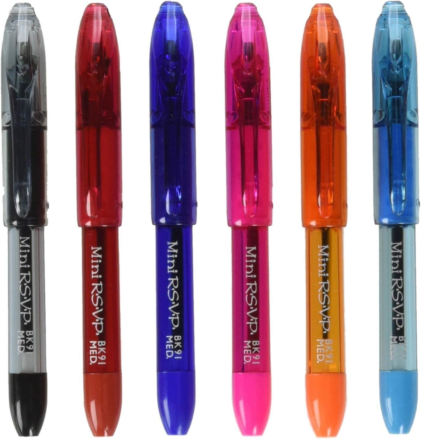 Pentel RSVP Mini Ballpoint Pen, (1.0mm) Medium Line, 24-Assorted Ink in Clear Cylinder Pack (BK91MN24M)