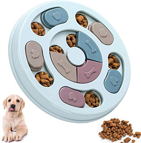 PUPTECK Dog Puzzle Toy - Interactive Training Toy Box - Creative Dog Smart Beginner, Advanced Treat Dispenser to Improve Dog's IQ, Non-Slip Slow Feeder for Puppy Dogs Boredom，Blue