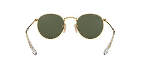 Ray-Ban RB3447N Round Flat Lens Sunglasses, Gold/G-15 Green, 53 mm