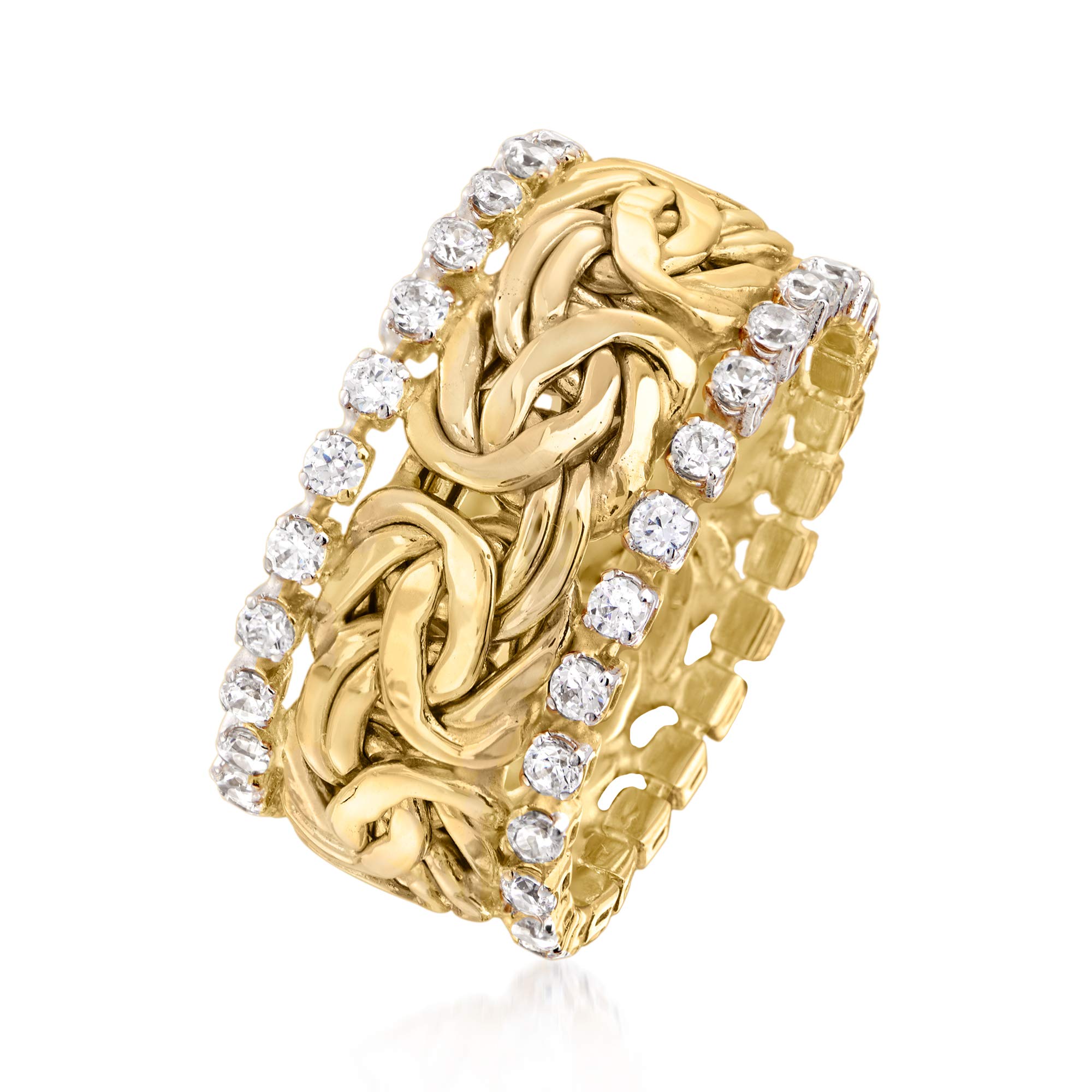 Ross-Simons 1.25 ct. t.w. CZ Byzantine Eternity Band in 14kt Yellow Gold. Size 8