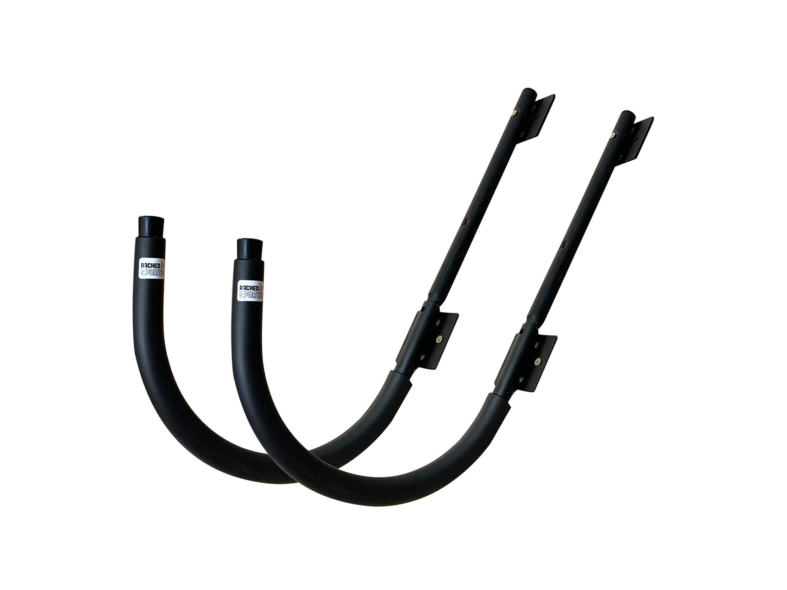 Racked Up Sports | Heavy Duty Wall Mount Hanger Rack for Kayaks Paddle Boards - Kayak Wall Hangers Craddle Hooks - 300lb Capacity
