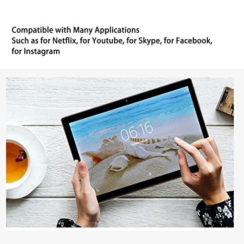 UPQRSG 10 Inch Tablet, 4GB RAM 64GB ROM, 8000 Mah IPS HD Display, Octa Core CPU IPS Display Dual SIM Dual Standby, 2.4G 5G Dual Band WiFi HD Tablet US Plug 100‑240V(Silver Grey)