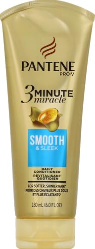 Pantene Smooth & Sleek 3 Minute Miracle Daily Conditioner, 6.0 fl oz (Packaging May Vary)