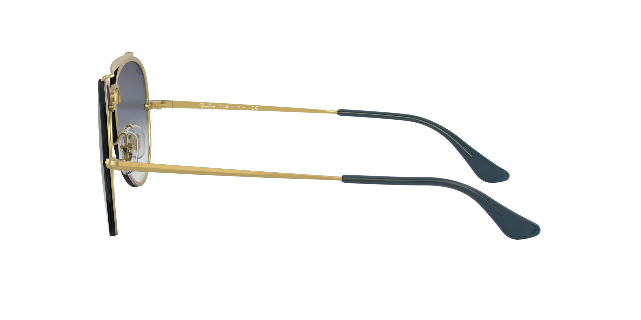 Ray-Ban RB3584N Blaze Aviator Sunglasses, Demi Gloss Gold/Clear/Blue/Grey Gradient, 61 mm