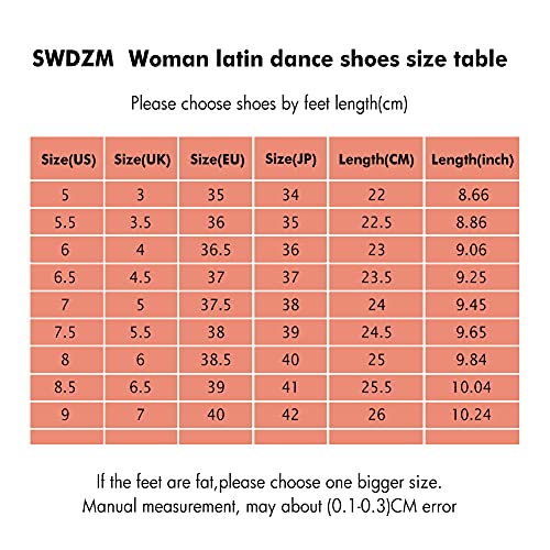 SWDZM Women's Latin Dance Shoes Open-Toe Silk Salsa Tango Ballroom Professional Practice Performance Dance Shoes,Heel-3 1/3'',WZSP2324 Black 8 US