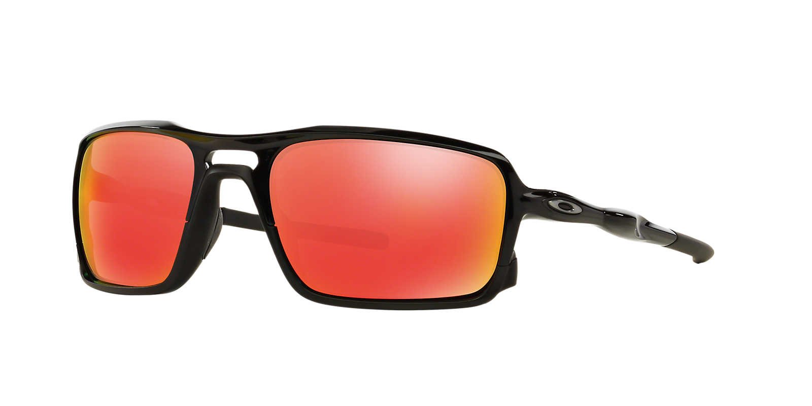 Oakley Men's OO9266 Triggerman Rectangular Sunglasses, Polished Black/Ruby Iridium, 59 mm