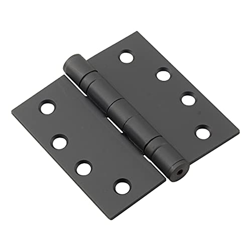 Richelieu Hardware 4822FBB Onward Full Mortise Ball Bearing Butt Hinge for Interior Door, Square Corner, 4-inch (102 mm), Black Finish, 3 Pack