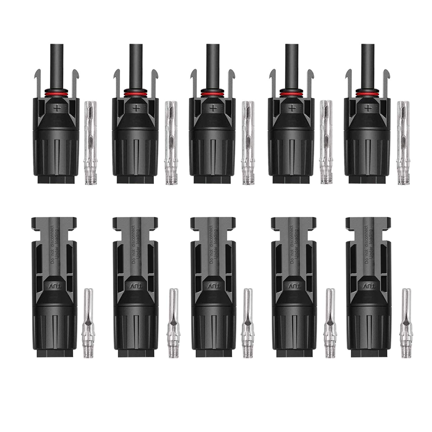 OUOU Solar Connectors 5 Pair Solar Male/Female Solar Cable Connectors with 2 Pack Spanners Tools