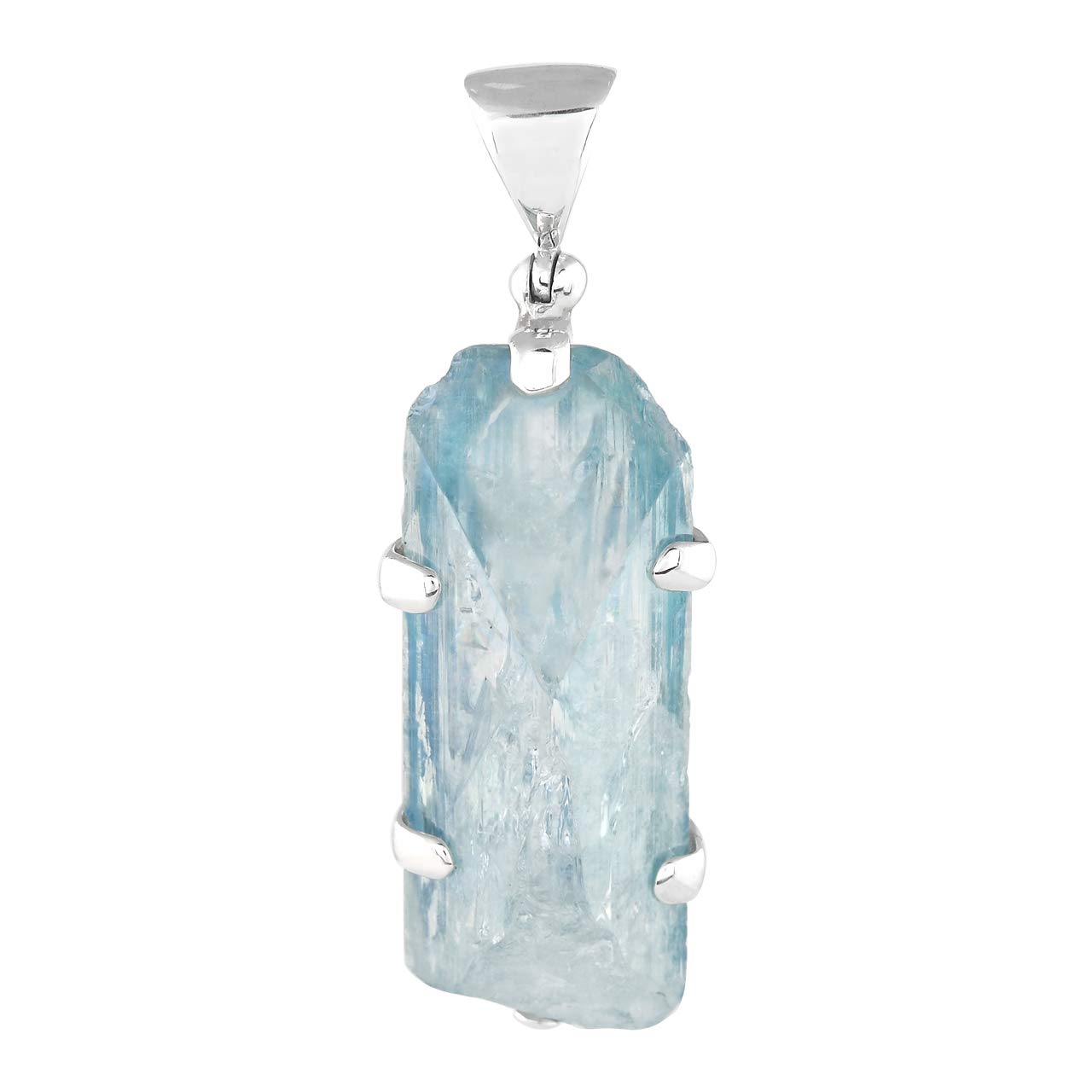Starborn Aqua Aura Danburite Crystal Pendant in Sterling Silver