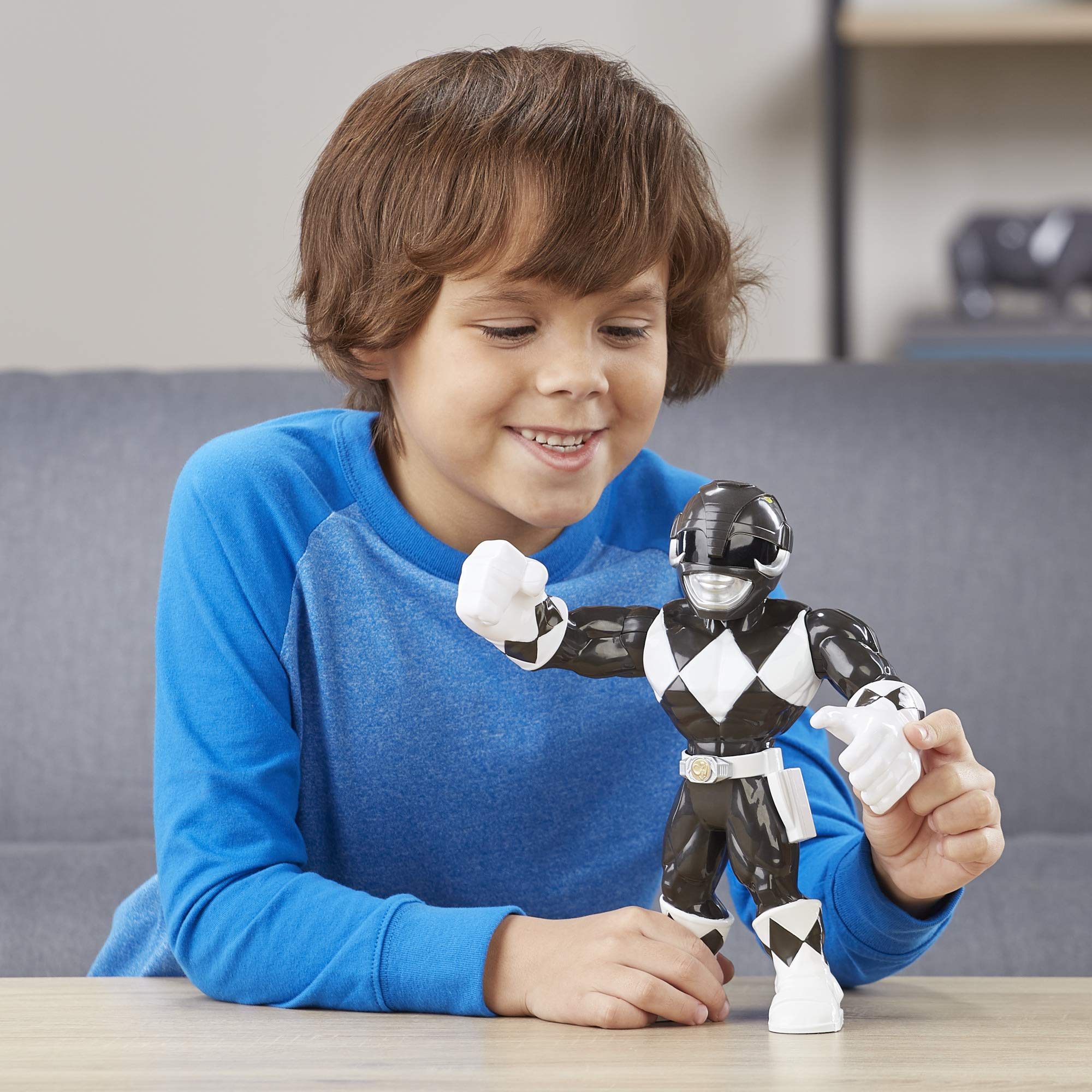 Power Rangers Playskool Heroes Mega Mighties Power Rangers 3-Pack - Red, Blue and Black Ranger 10-Inch Action Figures, Kids Ages 3 and Up (Amazon Exclusive)