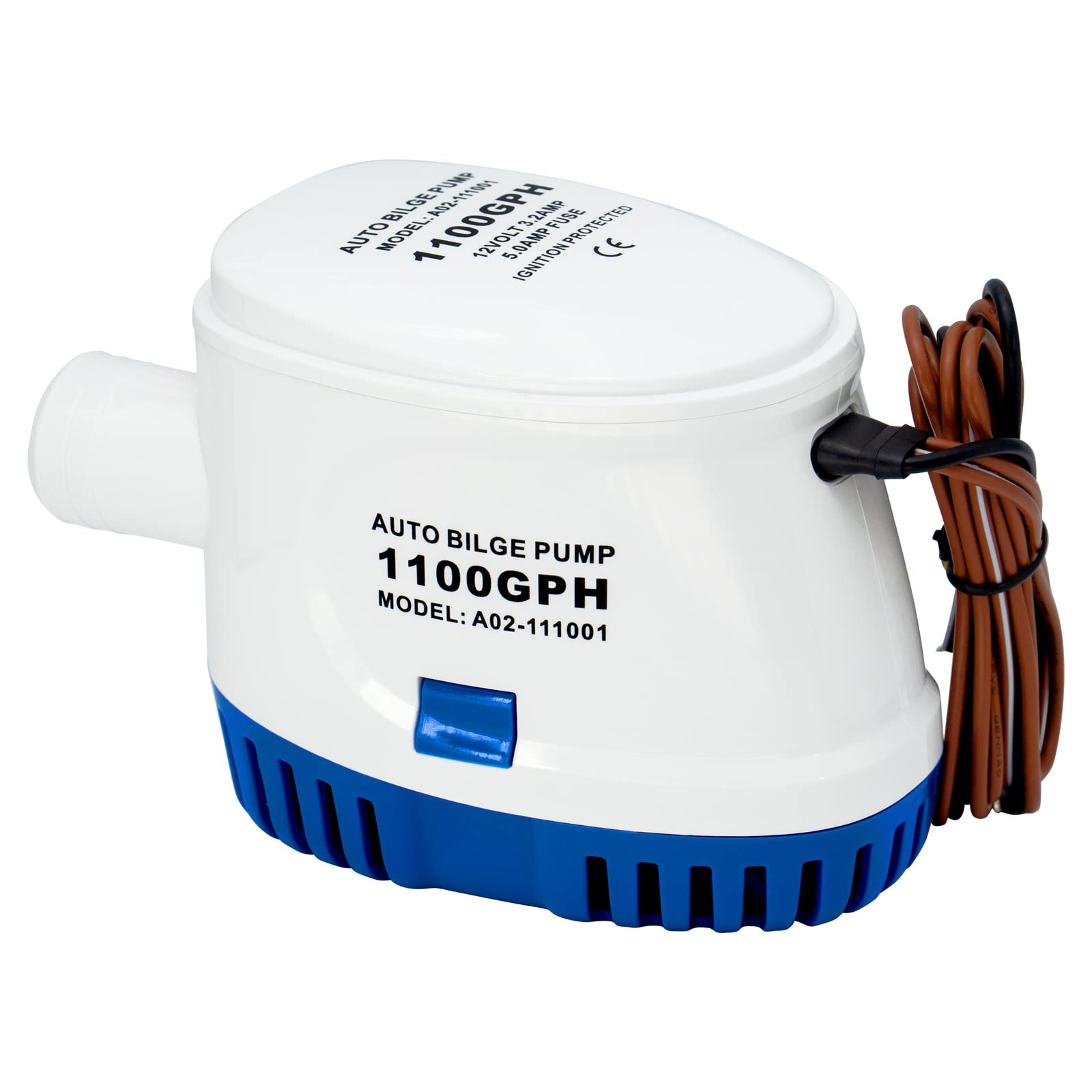 Sanuke Automatic Bilge Pump 12V 1100GPH Submersible Bilge Water Pump with Float Switch Auto Electric Motor Boat Accessories