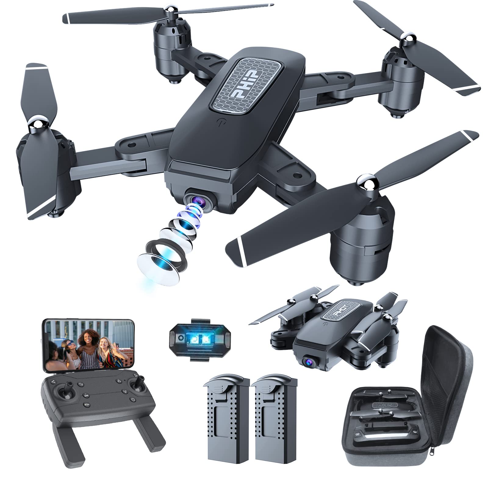 Oike Camera Drones for Adults and Kids,1080P FPV Video Drone with Carrying Case, Drone with Camera for Adults Beginners, Foldable RC Quadcopter, Super Stable, Very Easy Fly