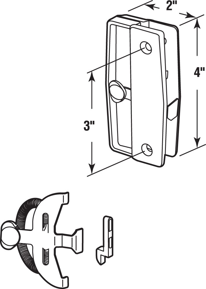 Prime-Line A 139 Black Plastic Mortise Style Screen Door Latch and Pull, for Academy and Better Bilt (Single Pack)