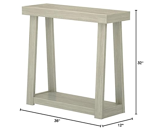 Plank+Beam Solid Wood Console Table with Storage, 36 Inch, Sofa Table with Shelf, Narrow Entryway Table for Hallway, Behind The Couch, Living Room, Foyer, Easy Assembly, Seashell