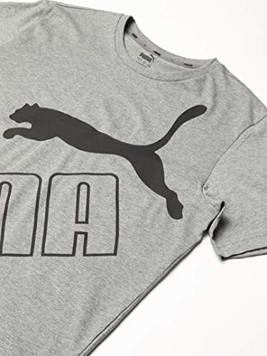 PUMA Men's Big Logo Tee, Medium Gray Heather, S