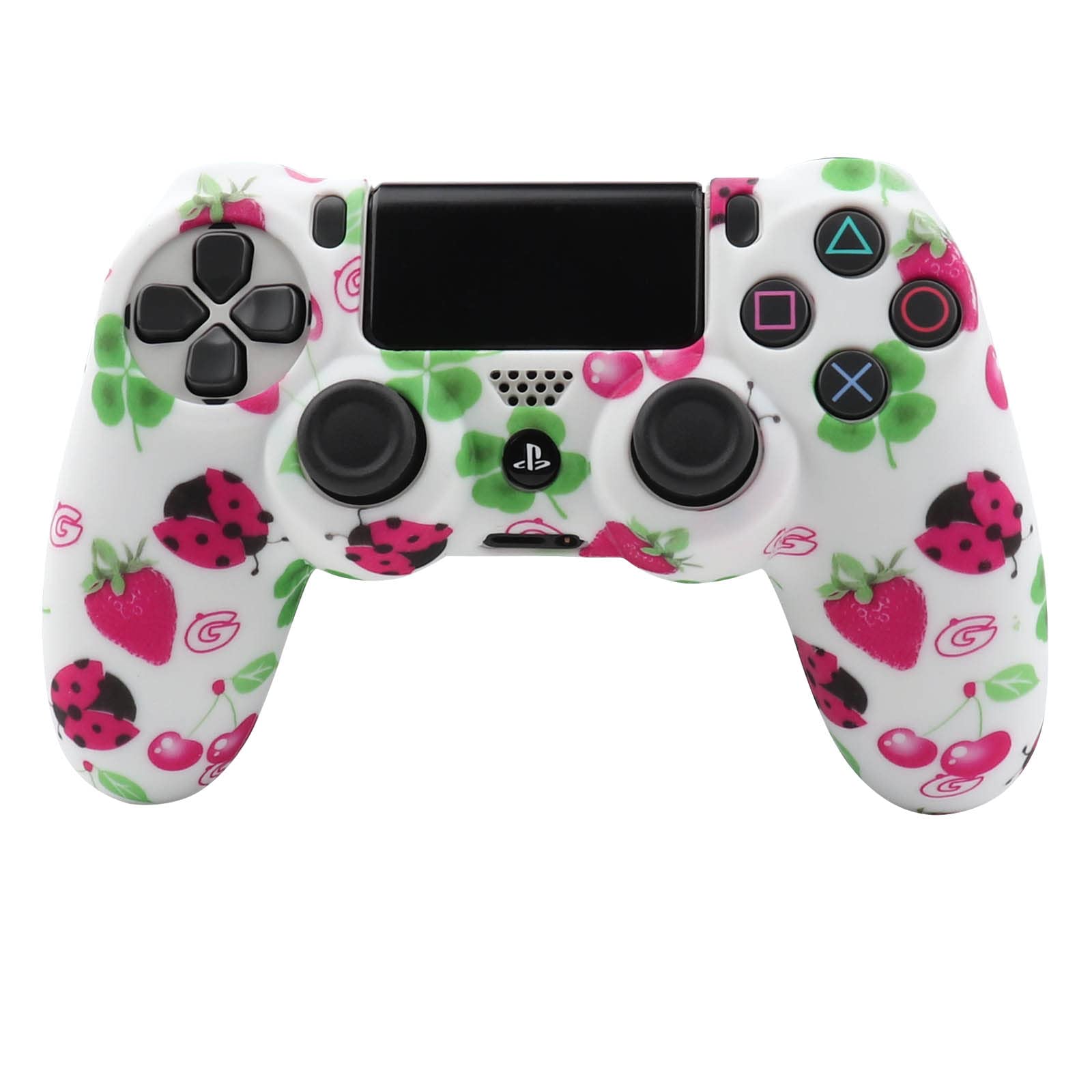 RALAN Controller Skins for PS4, Fruit Silicone Controller Cover Skin Protector Compatible with PS4 Slim/PS4 Pro Controller with 8 Cute Thumb Grips Caps