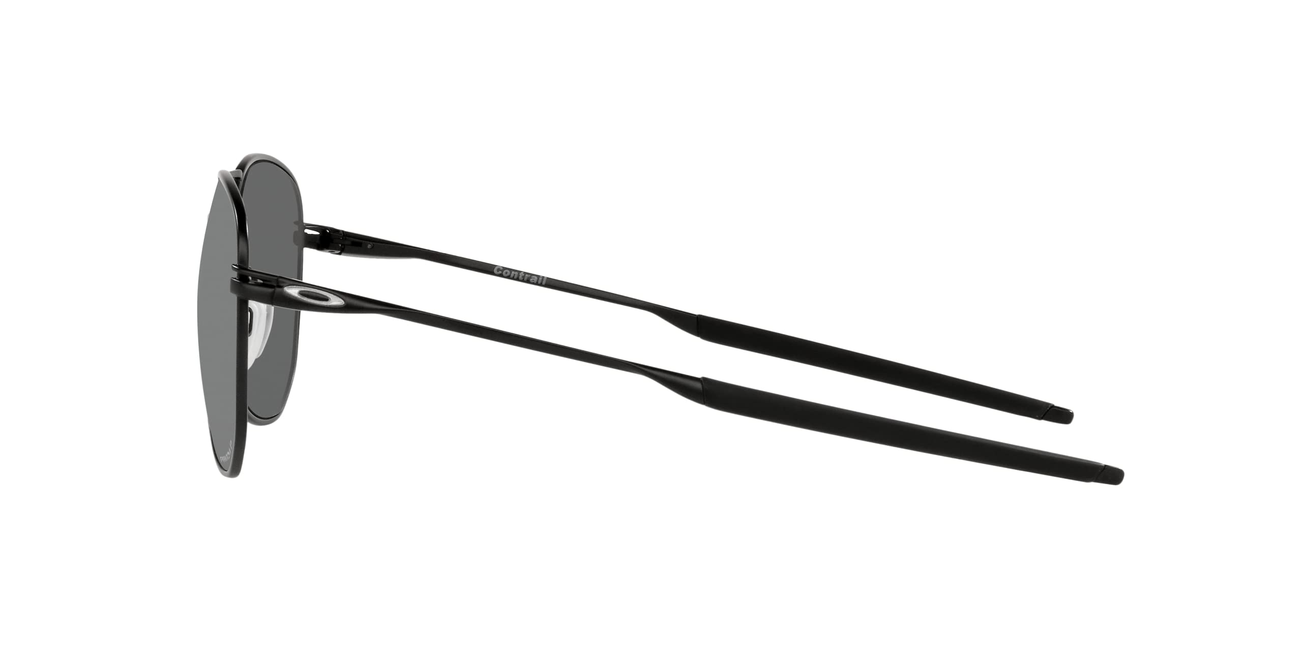 Oakley Men's OO4147 Contrail Aviator Sunglasses, Satin Black/Prizm Black Polarized, 57 mm
