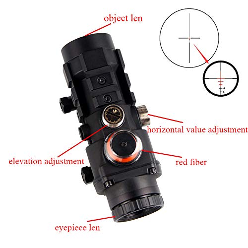 SPINA OPTICS Tactical Optical Sight 3x32 Gp01 Fiber Prism Red Illuminated Sight Riflescope for Hunting (Green)