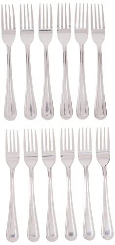 Winco 12-Piece Dots Dinner Fork Set, 18-0 Stainless Steel,Silver