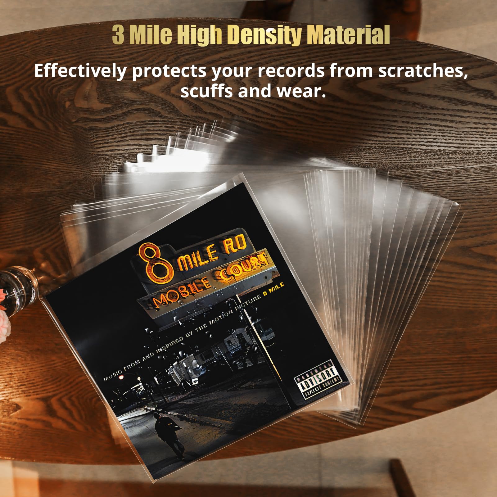 POCFOINY 100 Vinyl Record Sleeves Outer, 3mil Record Sleeves Vinyl Sleeves Vinyl Outer Sleeves, 12.75" × 12.75" Vinyl Plastic Sleeves LP Outer Sleeves, Record Album Sleeves for 12" LP Album Covers