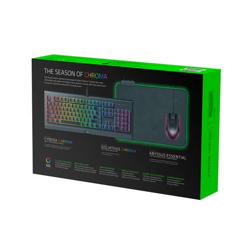 Razer Holiday Bundle 2018 Cynosa Chroma Gaming Keyboard, Abyssus Gaming Mouse, Goliathus Chroma Mousepad