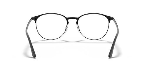 Ray-Ban RX6375 Round Prescription Eyeglass Frames, Black On Matte Black/Demo Lens, 53 mm