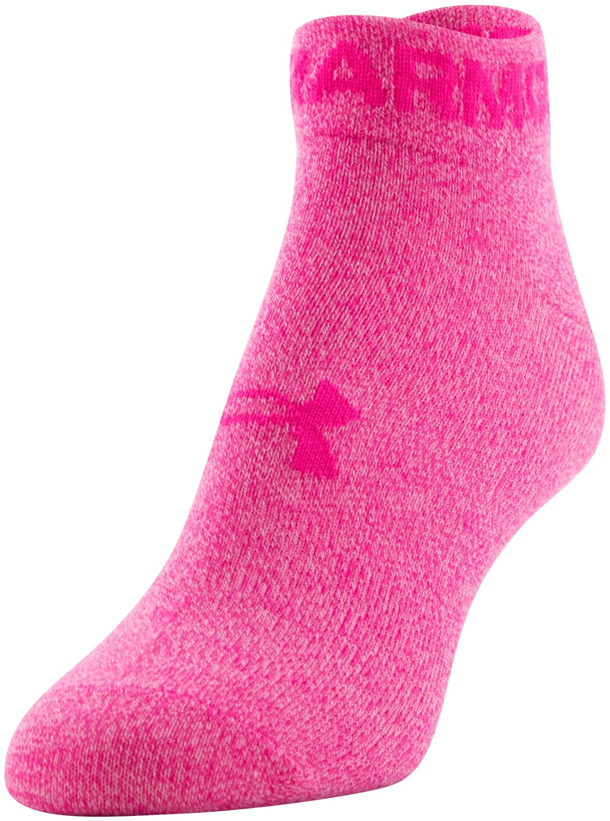Under Armour Women's Essential Lightweight Low Cut Socks, 6-Pairs, Electro Pink/White/Electro Pink, Medium