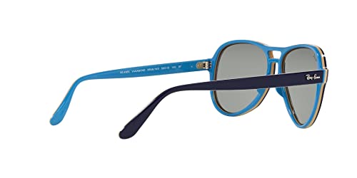 Ray-Ban Men's Rb4355 Vagabond Evolve Polarized Aviator Sunglasses, Blue Creamy Light Blue/Photochromic Grey Mirrored Grey, 58 mm