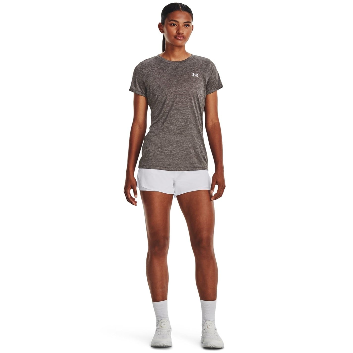 Under Armour Womens Tech Twist T-Shirt, (433) Glacier Blue/White/Metallic Silver, Large