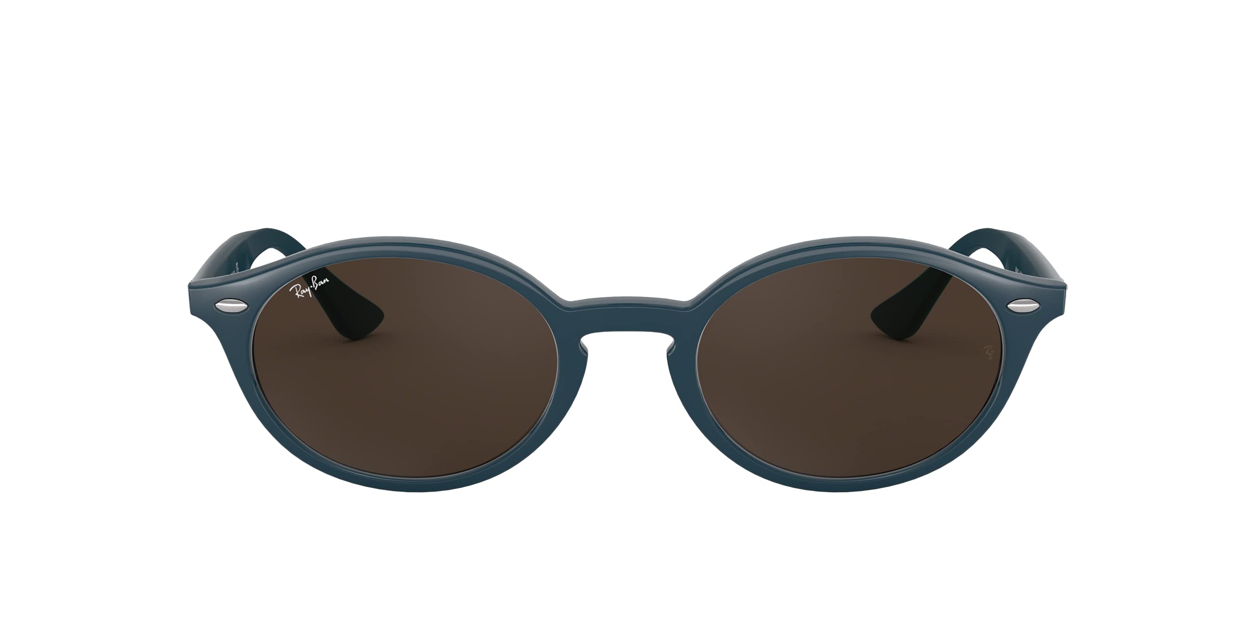 Ray-Ban Rb4315 Oval Sunglasses, Striped Grey Havana/Dark Grey, 51 mm