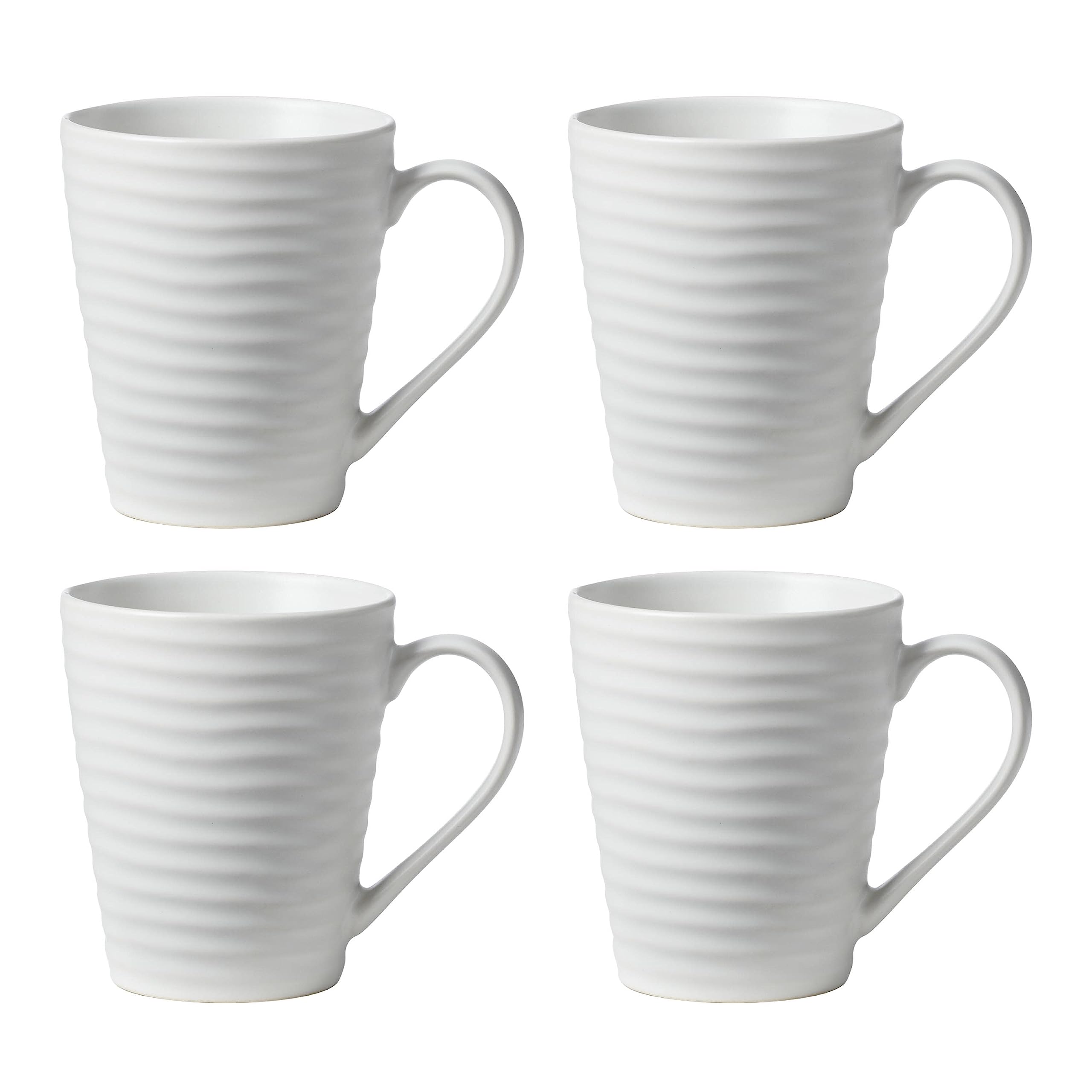Oneida 895944 Ridge White Mugs, Set Of 4