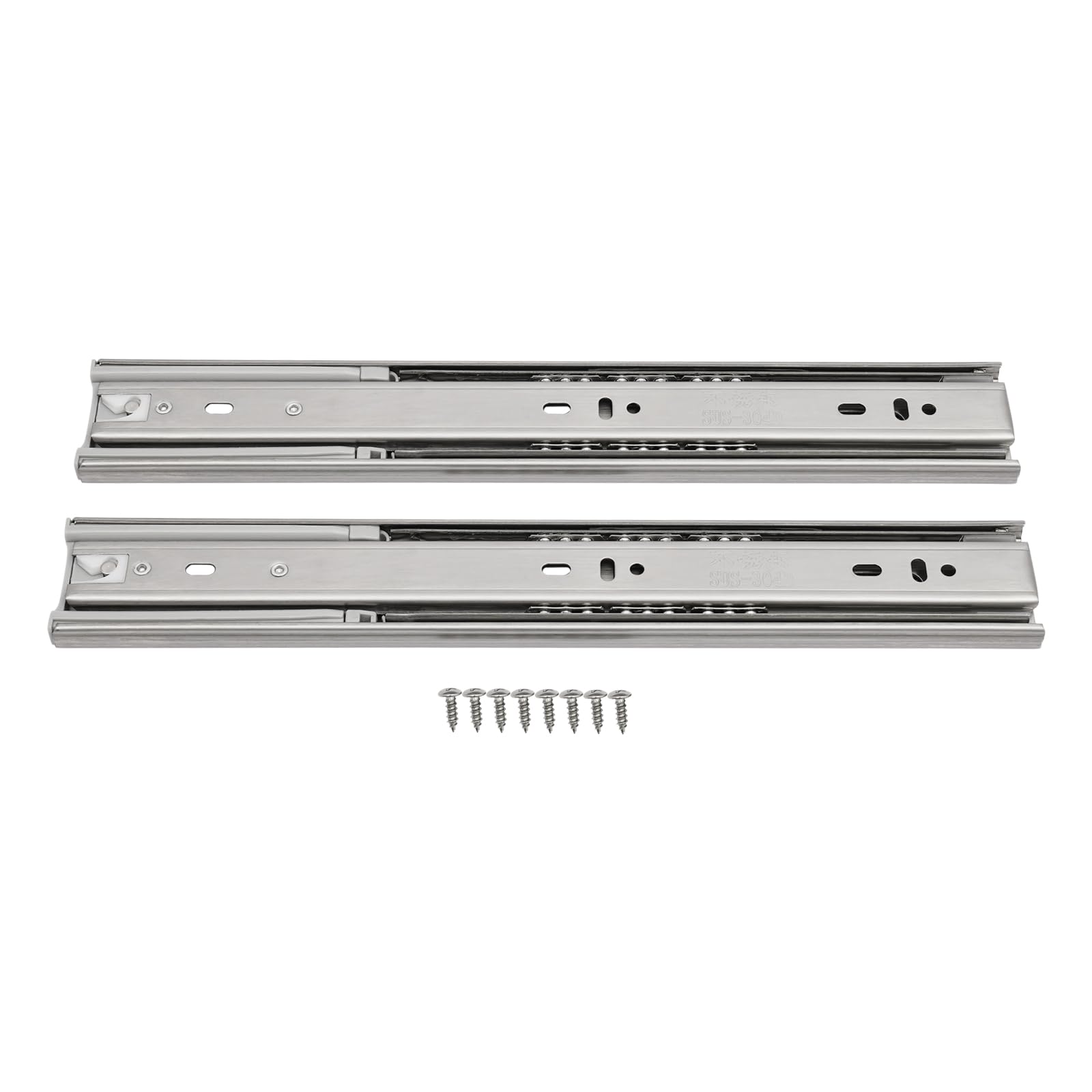 RustyVioum 44 Inch Heavy-Duty Drawer Slides, 3-Fold 1 Pair Heavy Duty 500 lbs Drawer Slides, Heavy-Duty Ball Bearing Full Extension with Lock Easy Install, Silver