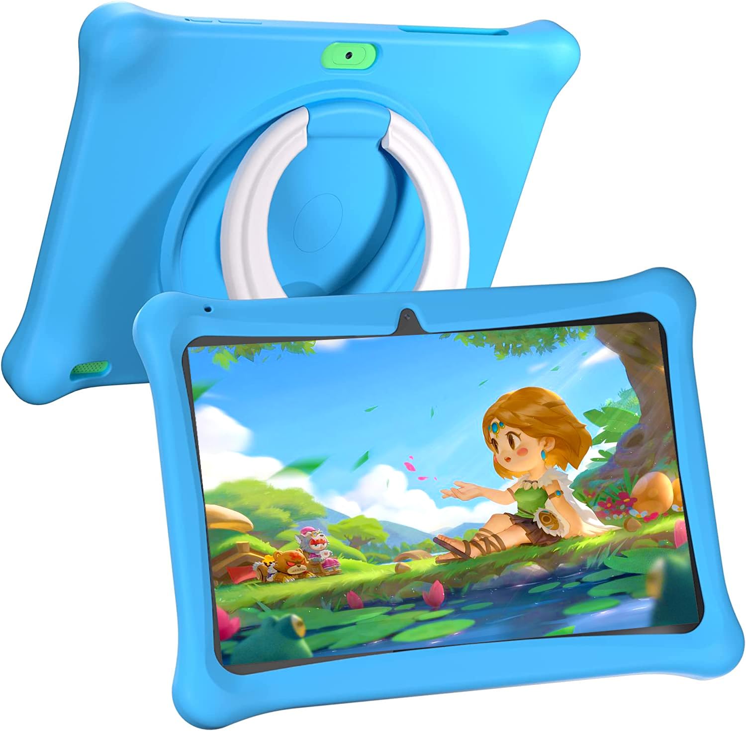 SGIN Android 12 Tablet for Kids, 10 Inch Kids Tablet with Case, 2GB RAM 64GB ROM Kids Tablets, Dual Camera, with Parental Control APP, Educational Games, WiFi, iWawa Pre Installed (Blue)