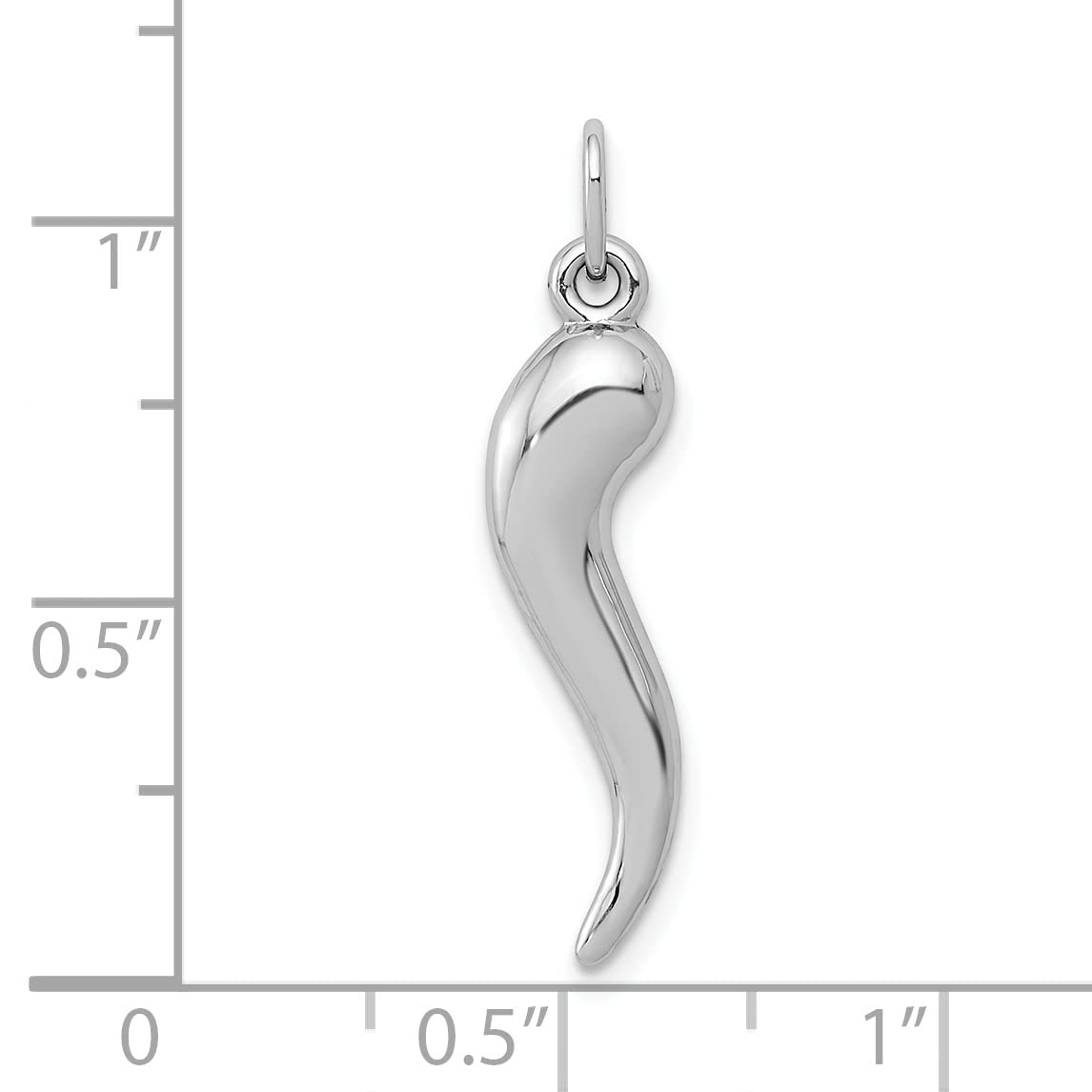 Saris and Things 10K White Gold Italian Horn Charm