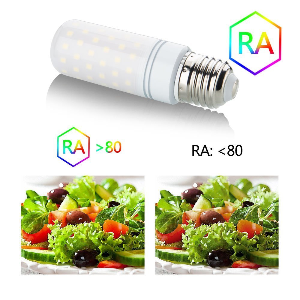 Rayhoo E26 E27 LED Light Bulbs Daylight 12W 1200 Lumens Incandescent 100-120W Bulb Equivalent, AC 85~265V, White 6000K, 4 Pack