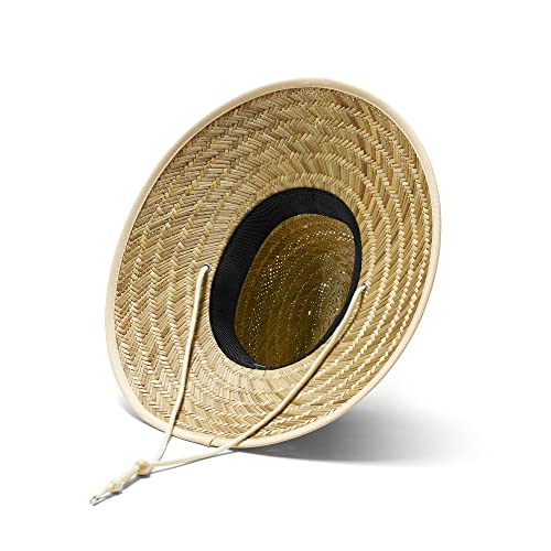 Straw Hat for Men & Women |Lifeguard Hat, Beach Hat & Sun Hat | Wide Brim for Sun Protection | One Size | Sunshine | Hemlock