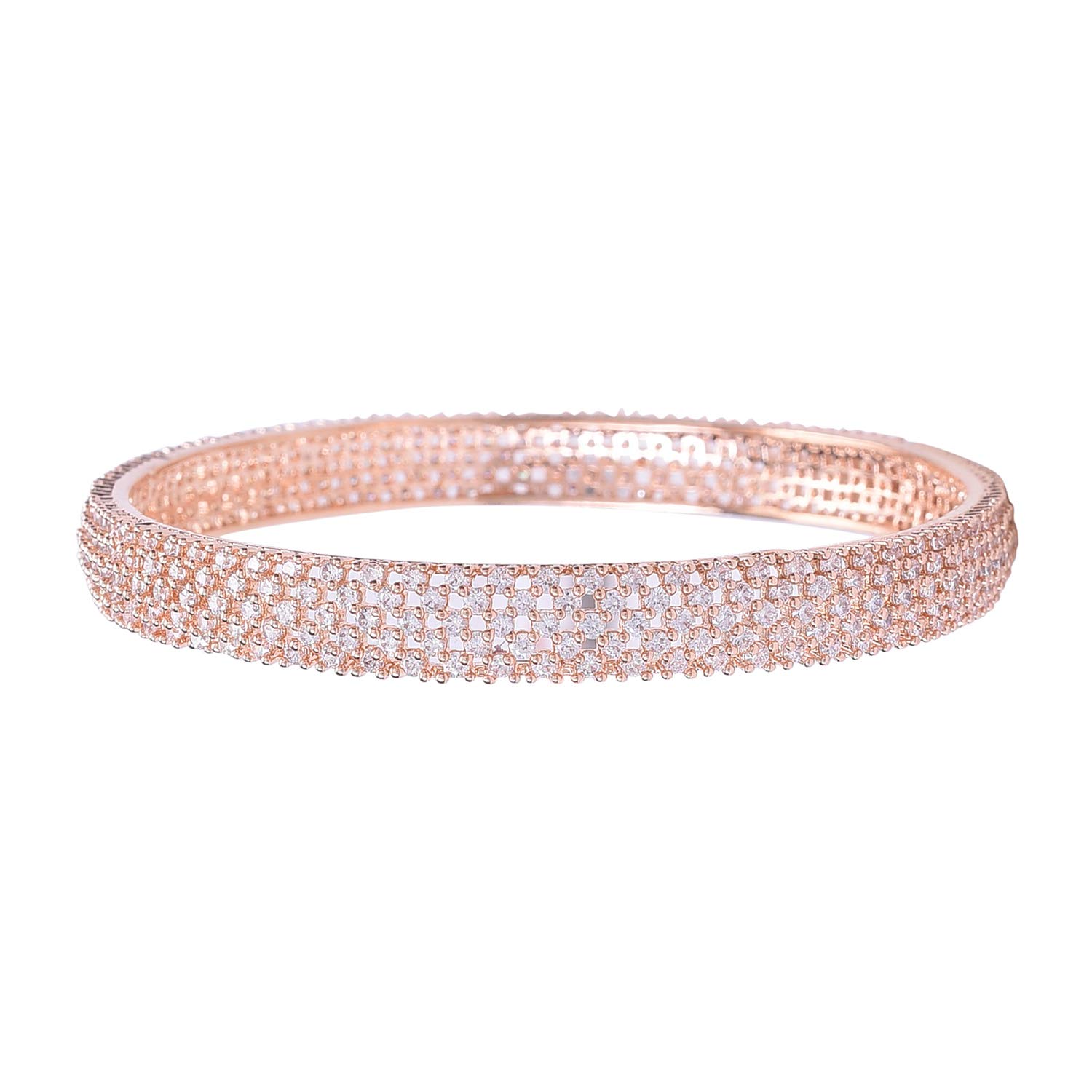 Ratnavali Jewels CZ Zirconia Sleek Designer Bracelet Bollywood Wedding Bangle Jewelry Women
