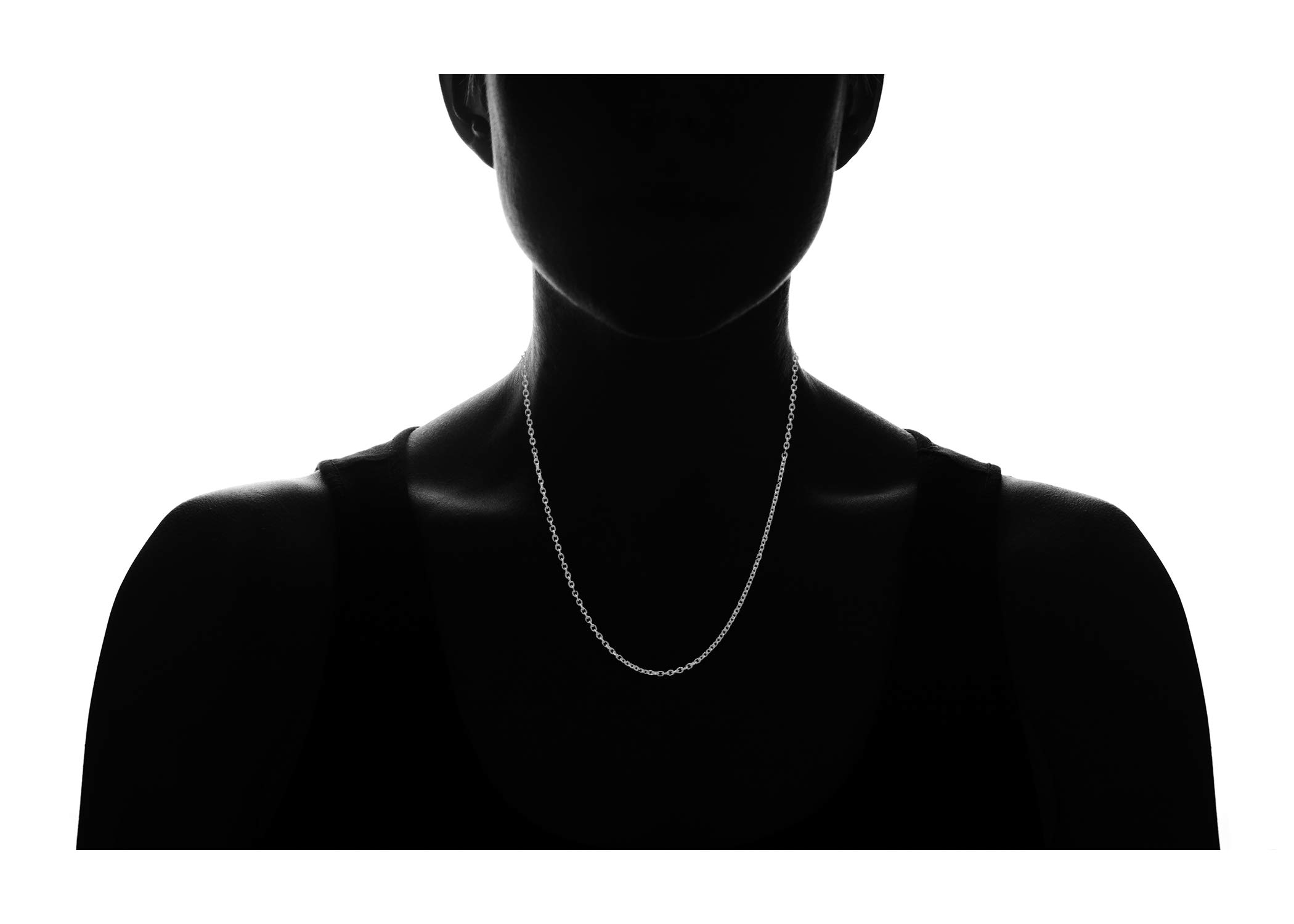 PORI JEWELERS Genuine Platinum 950 Solid Diamond Cut Anchor Chain Necklace -1.5mm Thick - Available in 16"-24" (18)