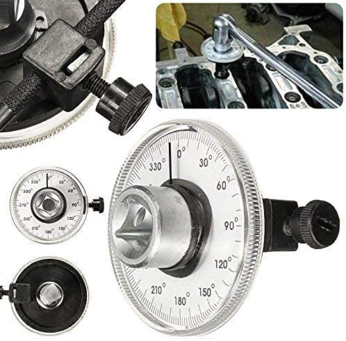 Qiilu 1/2" Torsion Wrench, Adjustable Drive Angle Torsion Wrench Measure Car Gauge Tool Set 360 Degree Angle Wrench