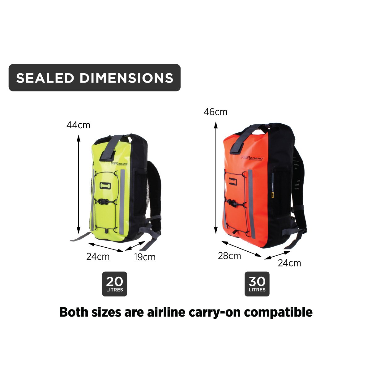 OverBoard Waterproof Pro-Vis Backpack, Orange, 20-Liter
