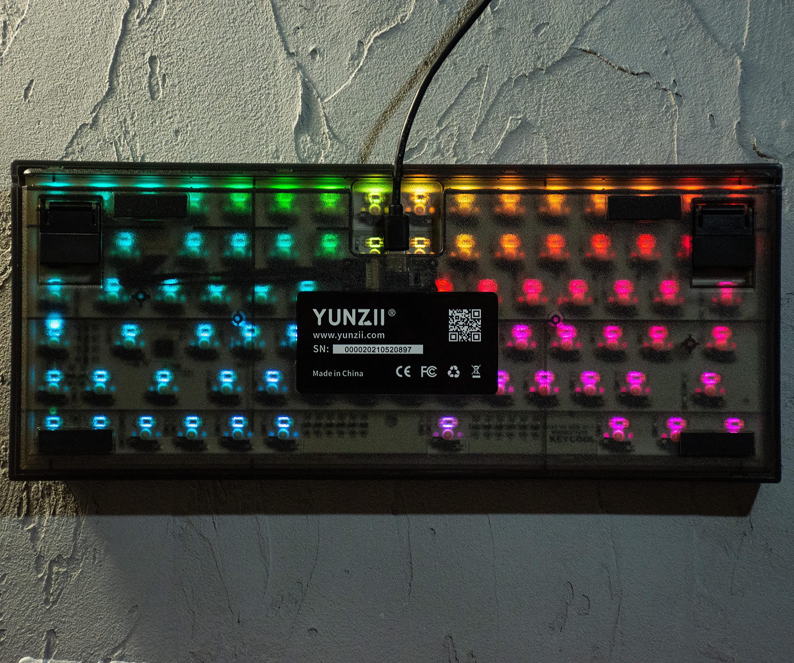 YUNZII KC84 Pro Hot Swappable Mechanical Keyboard 84-Key Gaming Keyboard with Translucent ABS Case, RGB Backlit for Mac/Win/Gamers (Gateron Brown Switch, Shimmer)