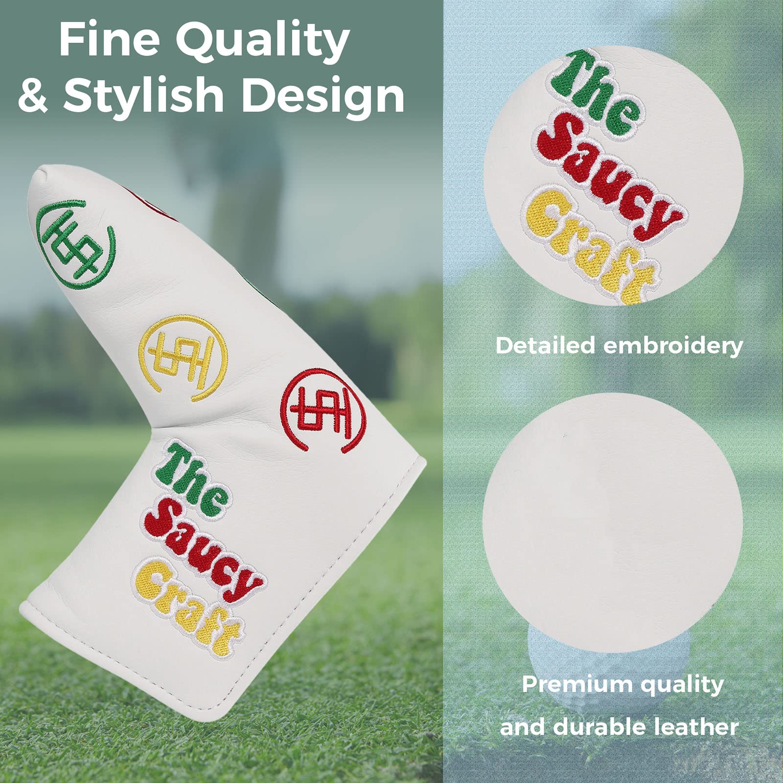 Studio Crafted Golf Blade Putter Cover Headcover Club Protector Dacning Magnetic Closure for Scotty Cameron Taylormade Odyssey