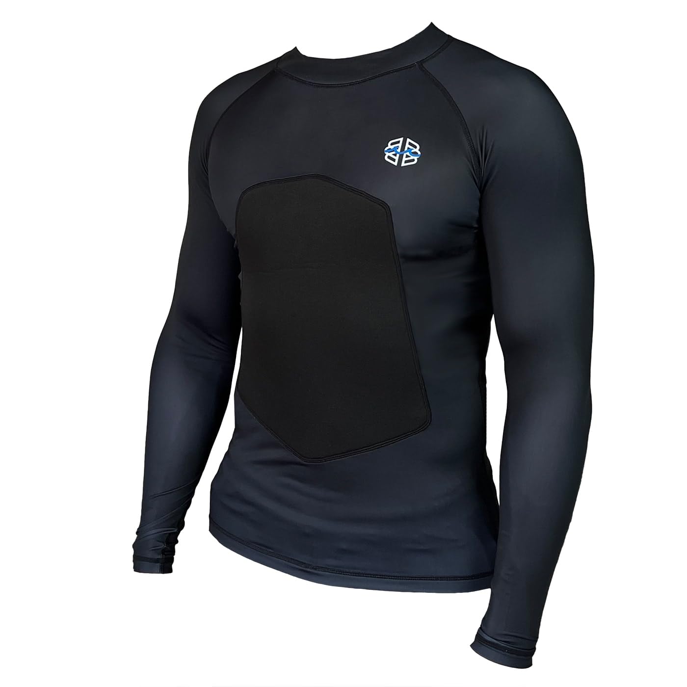 RIBBY SPF 50+ 5mm Padded Rash Guard for Surfing, Boogie, Scuba Black